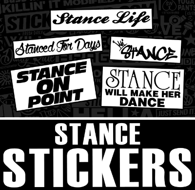 Stance car stickers store