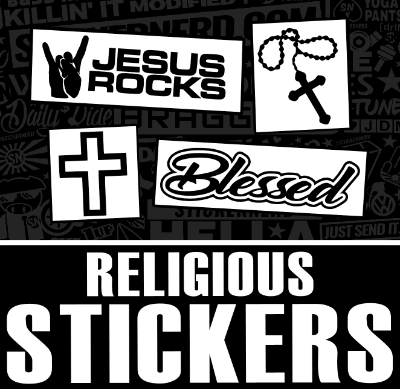 RELIGIOUS STICKERS - CAR WINDOW DECALS - JESUS STICKER - GOD DECAL ...