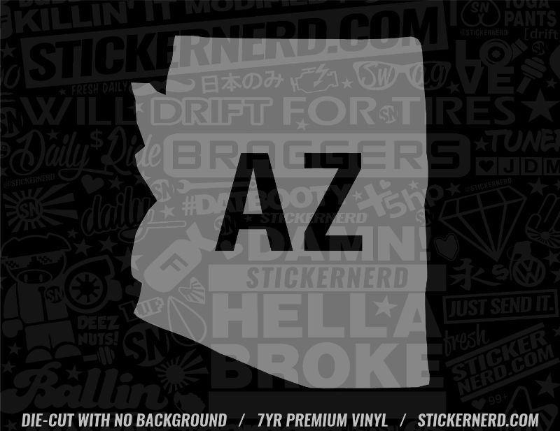 Arizona AZ Sticker - State Outline Stickers - Car Window Decals ...