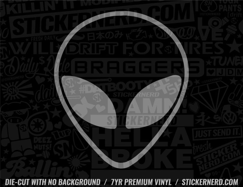 Alien Head Sticker - Extra Terrestrial Stickers - UFO Car Decals ...