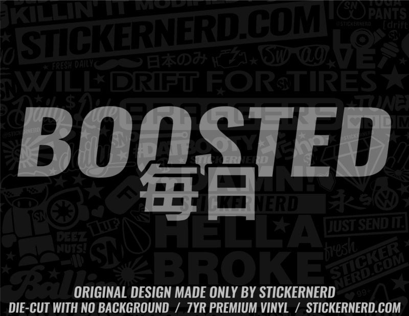 Boosted Daily JDM Sticker | Japanese Supercharger Vinyl Car Decal ...
