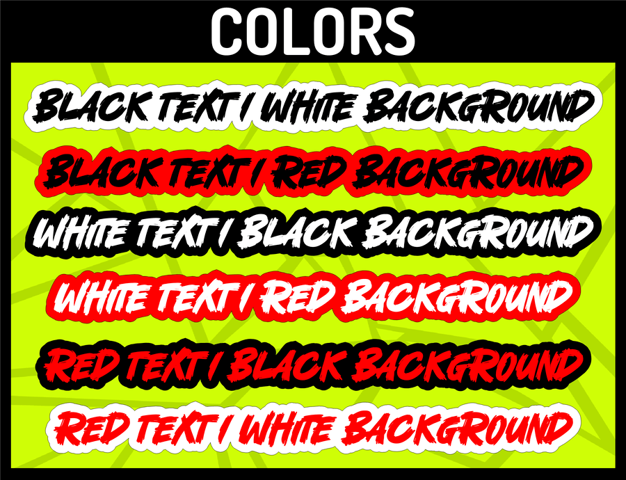 CUSTOM PRINTED TEXT STICKERS - PERSONALIZED DECALS - CAR DECAL ...