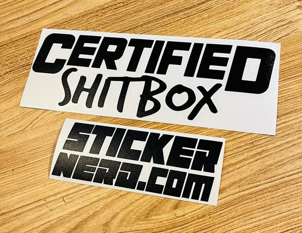 Certified Shitbox Sticker | Funny Joke Decal | JDM Shit Box Stickers ...