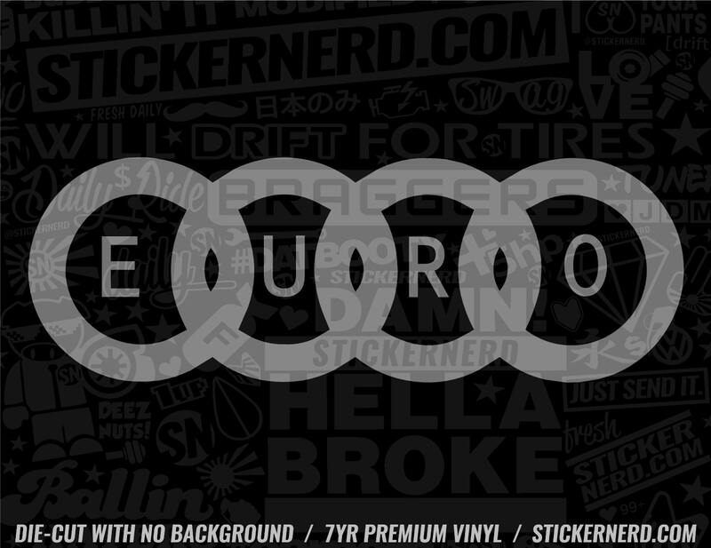 Euro Rings Sticker - Waterproof Vinyl Tuner Decal for Cars & Windows ...