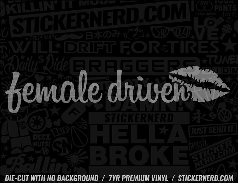 Female Driver Sticker - Funny Vinyl Window Decal | StickerNerd.com