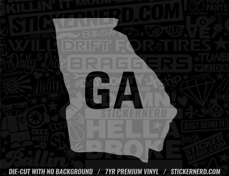 Georgia GA Sticker - State Outline Stickers - Car Window Decals ...