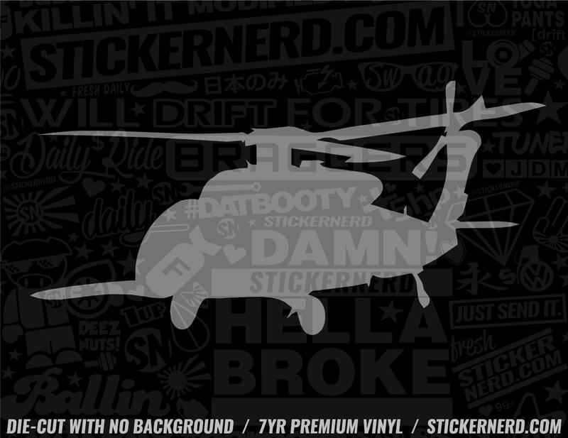 Helicopter Sticker - Vinyl Decal for Cars & Trucks | StickerNerd.com