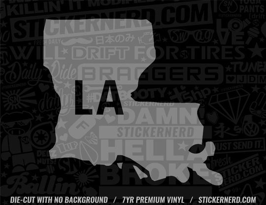 Louisiana LA Sticker - State Outline Stickers - Car Window Decals ...
