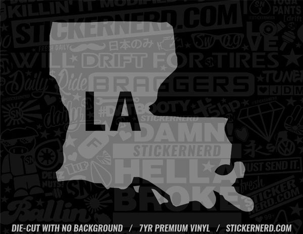 Louisiana LA Sticker - State Outline Stickers - Car Window Decals ...