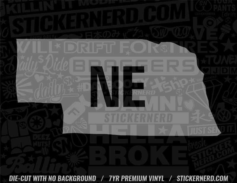 Nebraska NE Sticker - State Outline Stickers - Car Window Decals ...