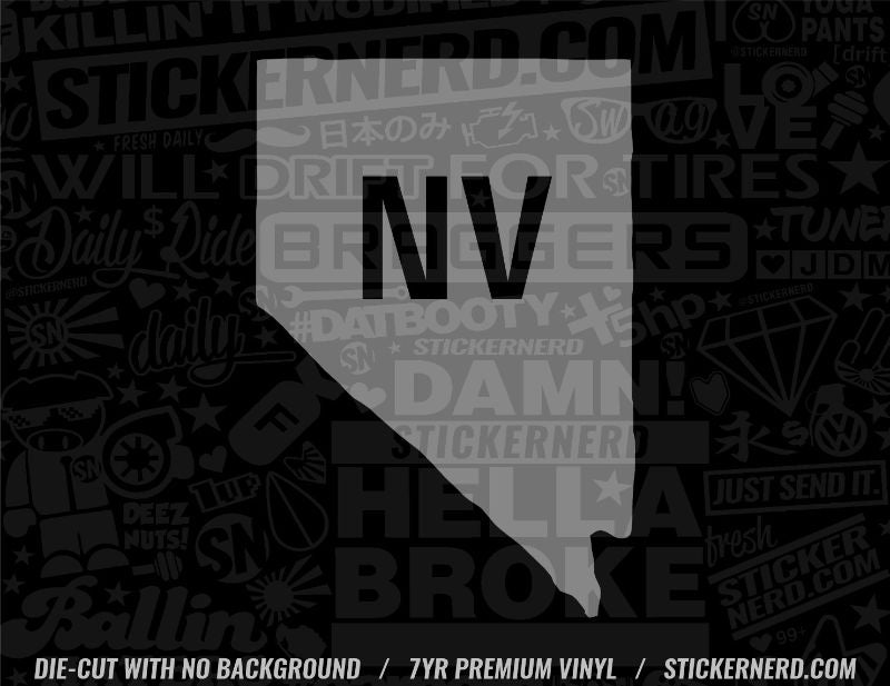 Nevada NV Sticker - State Outline Stickers - Car Window Decals ...