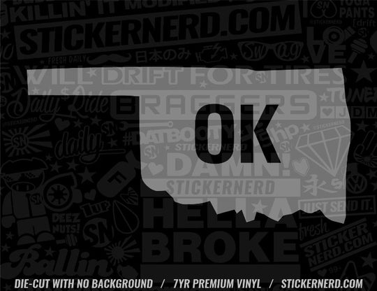 Oklahoma OK Sticker - State Outline Stickers - Car Window Decals ...