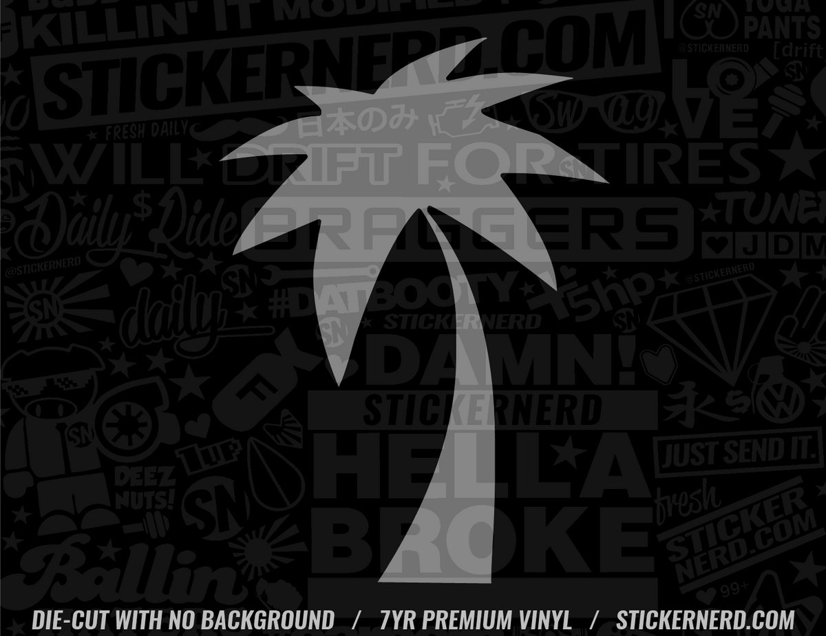 Palm Tree Sticker - VINYL CAR WINDOW DECALS AND BEACH STICKERS ...