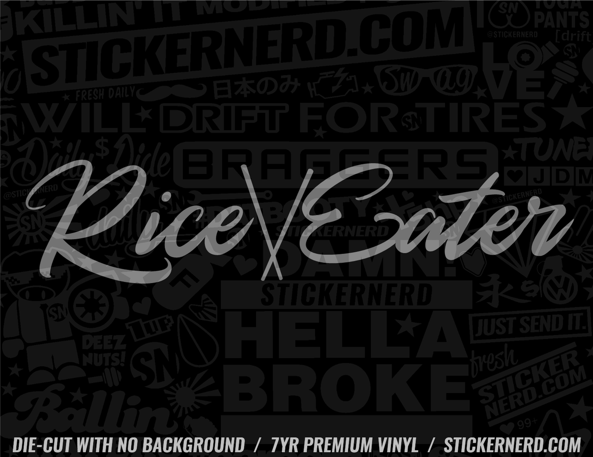 Rice Eater Sticker | Funny Sticker For Cars | Vinyl Window Decals ...