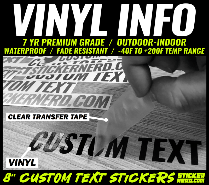 SALE 8" CUSTOM TEXT STICKERS - CUSTOM DECAL - PERSONALIZED DECALS ...