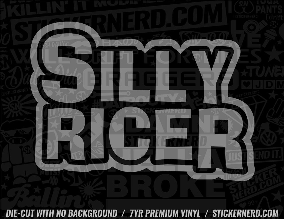 Silly Ricer Sticker - Funny Car Decal - JDM Stickers | StickerNerd.com