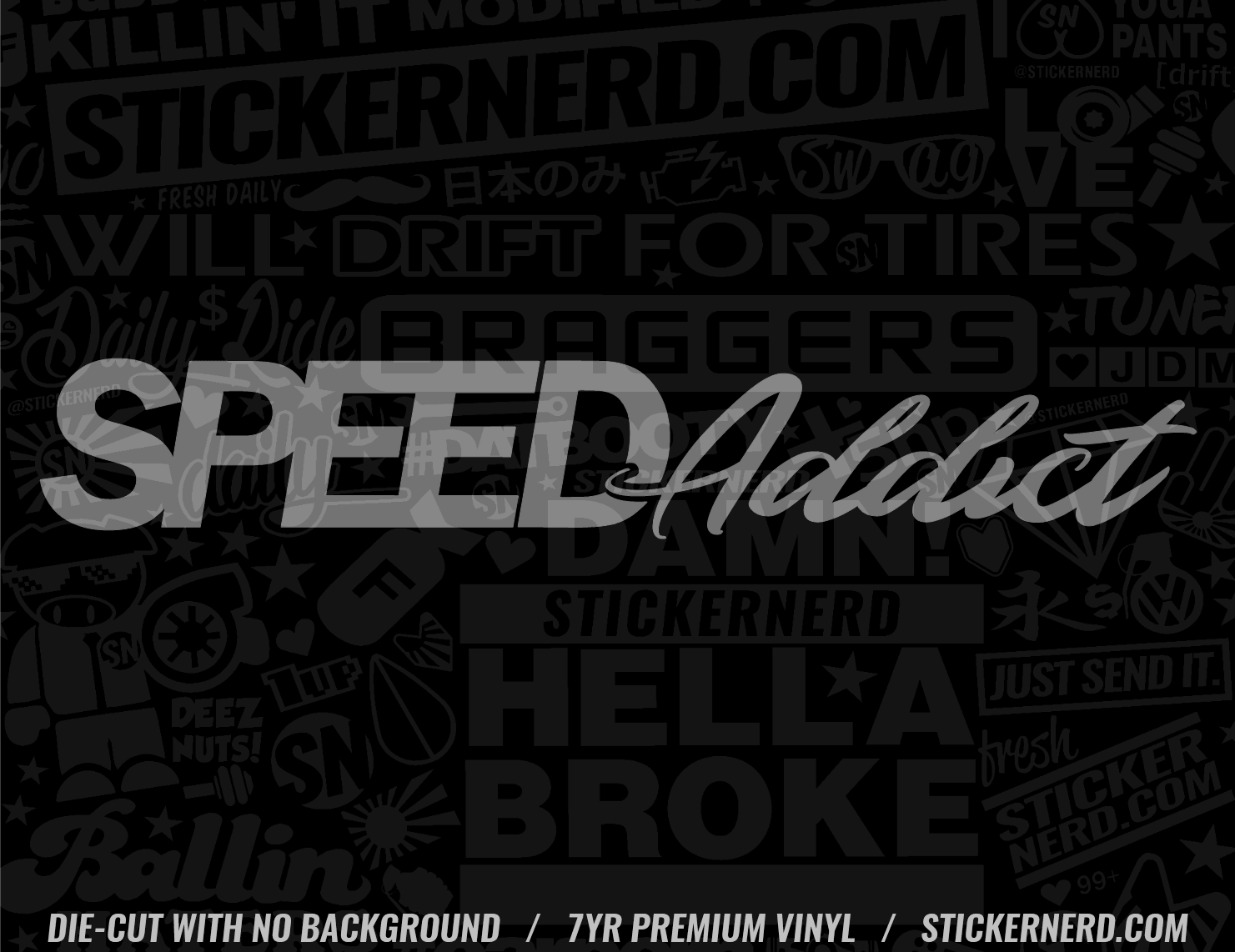 Speed Addict Sticker - VINYL TUNER WINDOW DECALS - CAR STICKERS ...