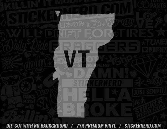 Vermont VT Sticker - State Outline Stickers - Car Window Decals ...