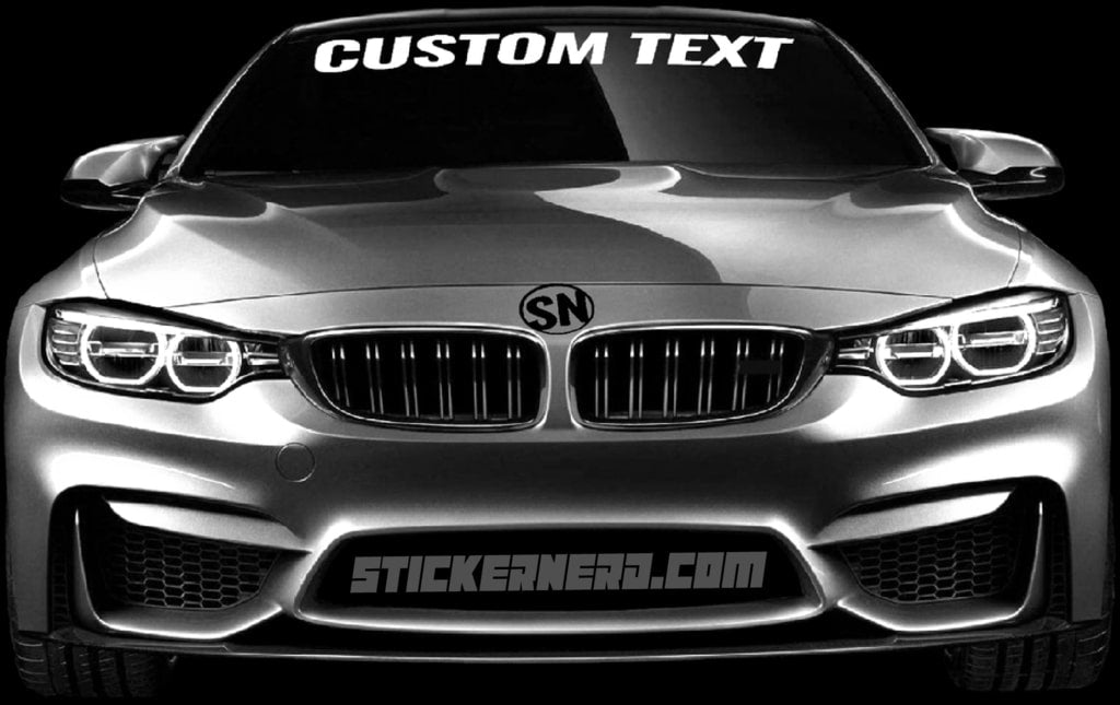 CUSTOM TEXT WINDSHIELD BANNERS - CAR STICKERS - CUSTOM WINDOW DECALS ...
