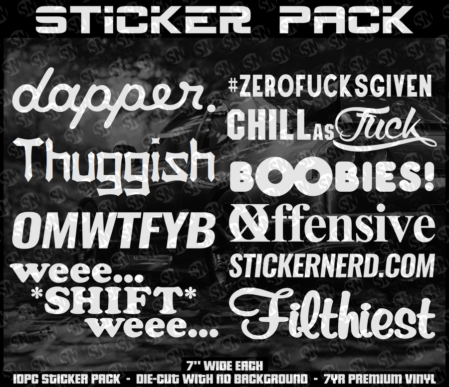 Sticker Packs - Premium Vinyl Decal Collections - StickerNerd.com